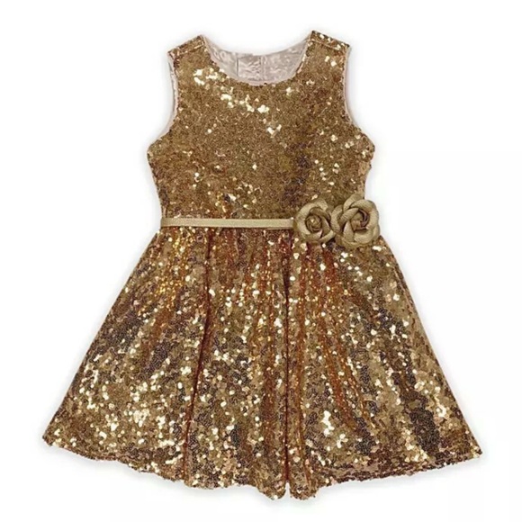 Disney | Costumes | Disney Belle Glittering Gold Dress For Kids | Poshmark